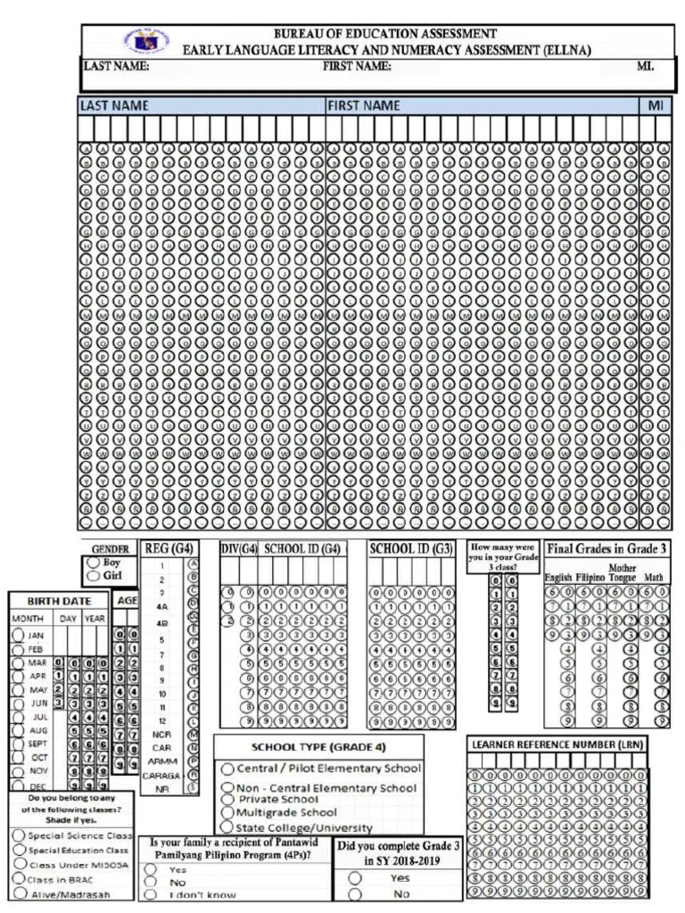 Elna Answersheet | PDF