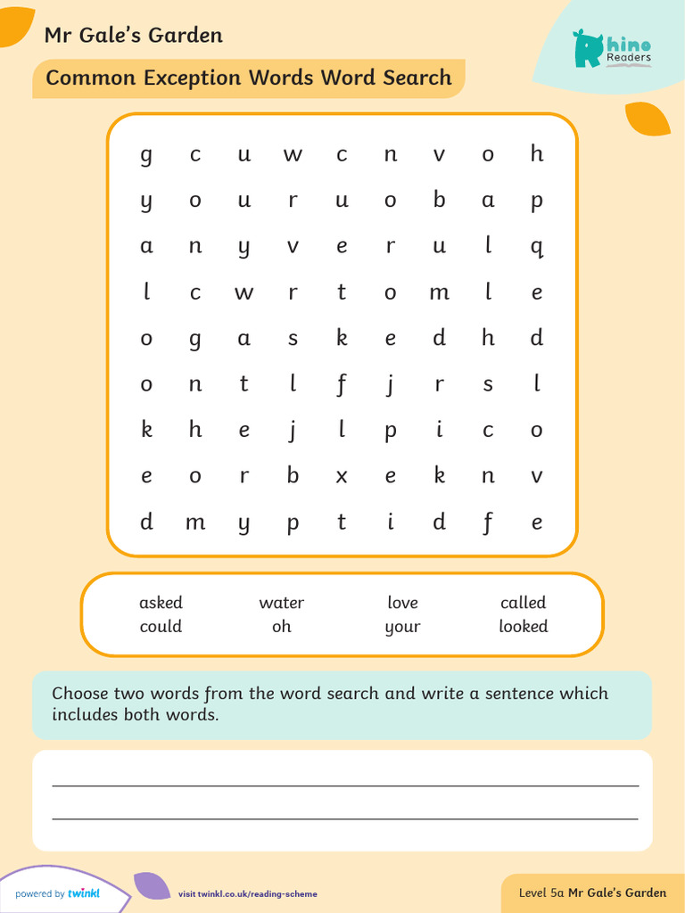 Year 2 Common Exception Words Activity | PDF