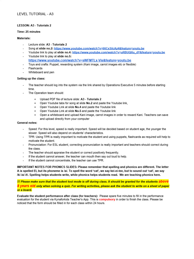 A3 - Tutorials | PDF | Phonics