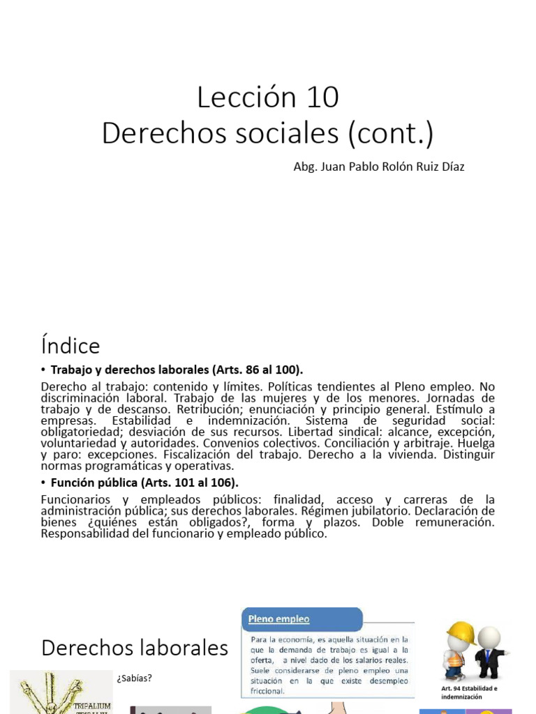 Lección 10 | PDF | Derecho laboral | Relaciones laborales