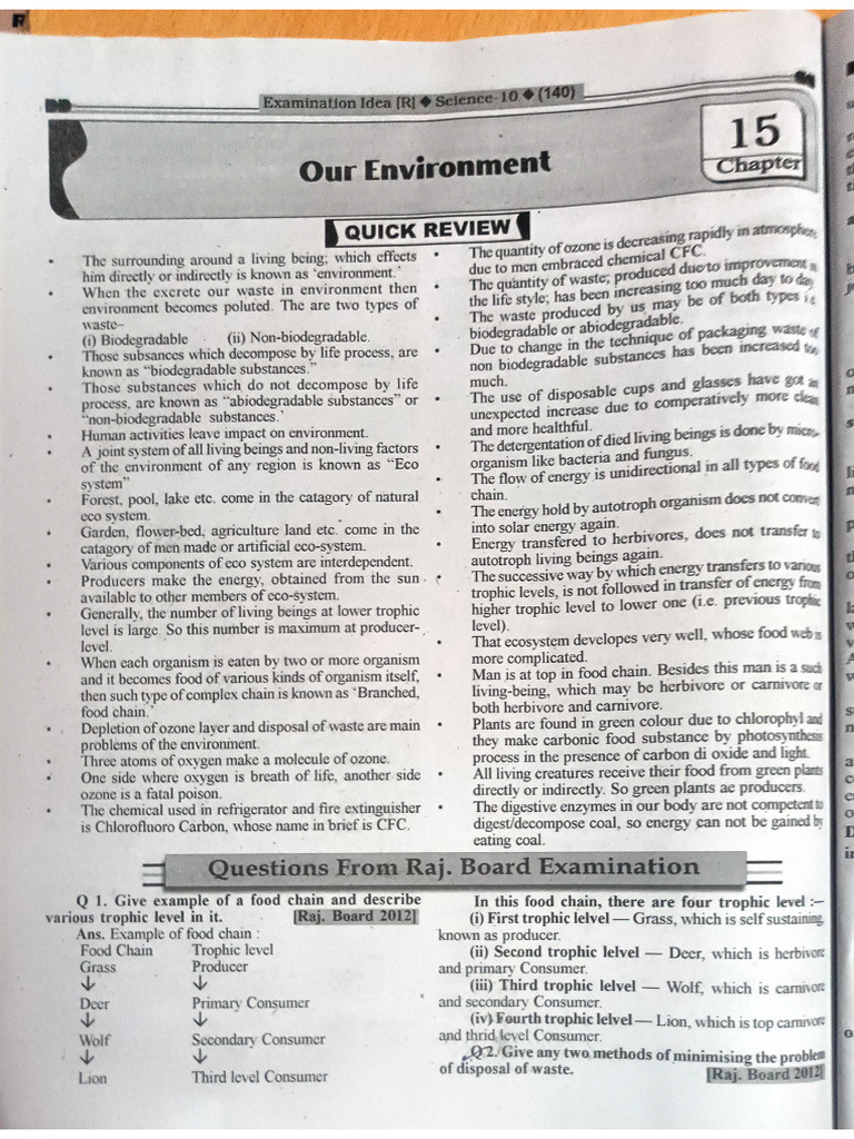 15 Class 10 PYQs Our Environment | PDF