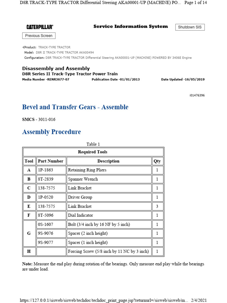 D8R Tractor Differential Steering Guide | PDF | Gear | Axle