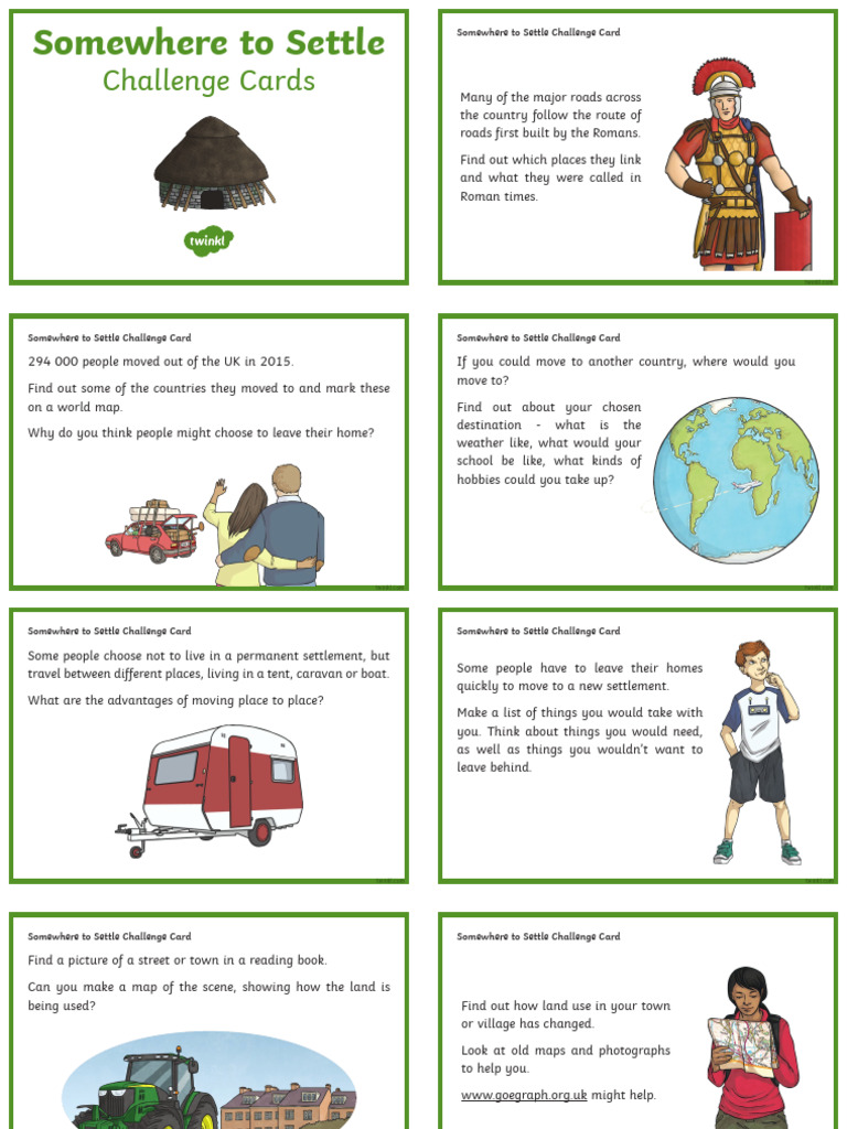 Somewhere To Settle Challenge Cards | PDF | Computing