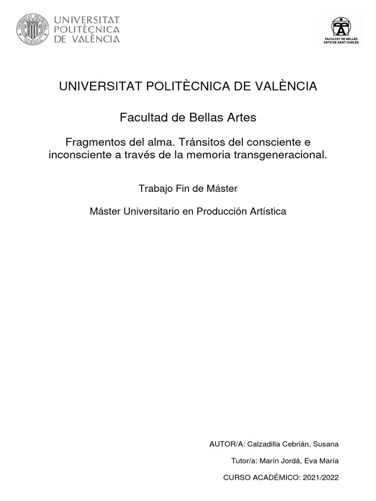 Fragmentos del alma: Arte y memoria transgeneracional | PDF | Carl Jung ...