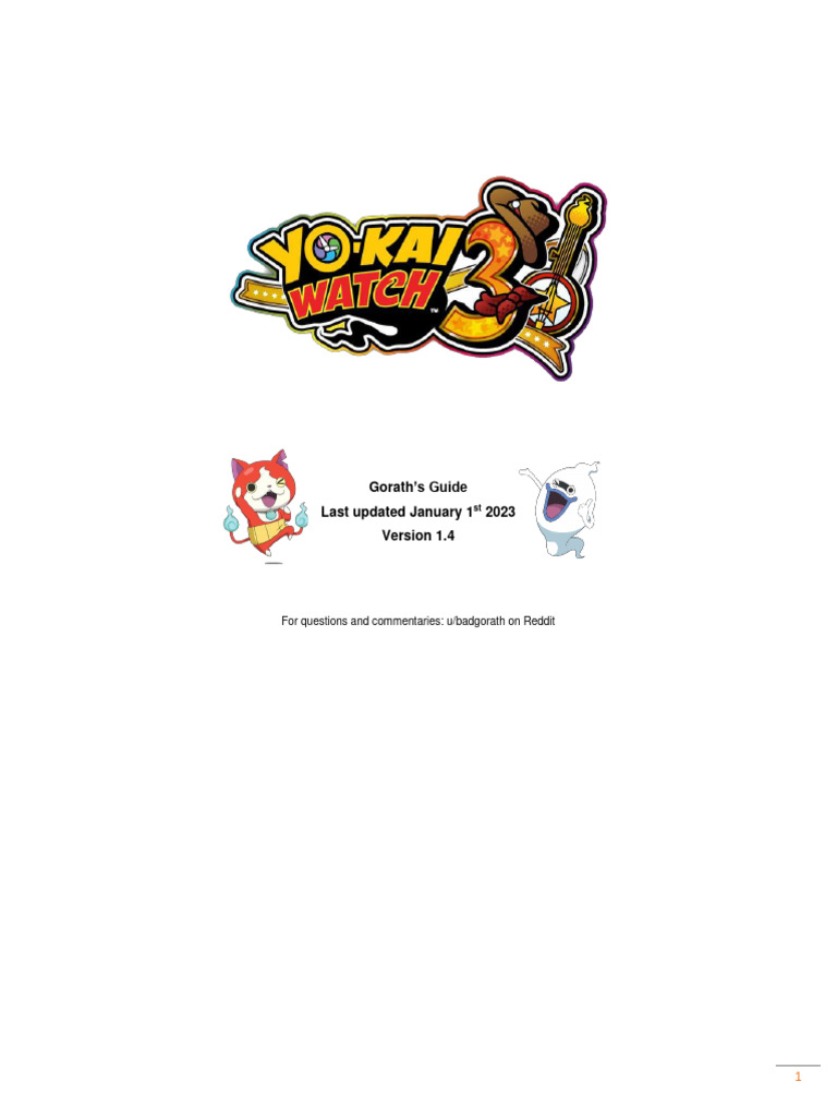Yokai Watch 3 Guide Ver. 1.4-1 | PDF | Sushi | Chinese Cuisine
