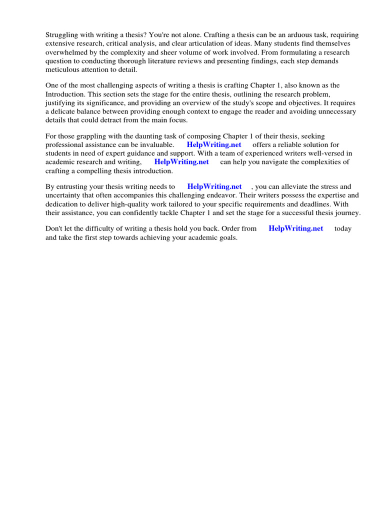 Samples of Thesis Chapter 1 | PDF | Thesis | Teachers