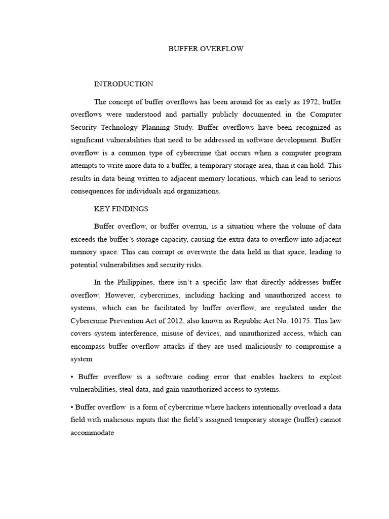 Buffer Overflow | PDF | Security | Computer Security