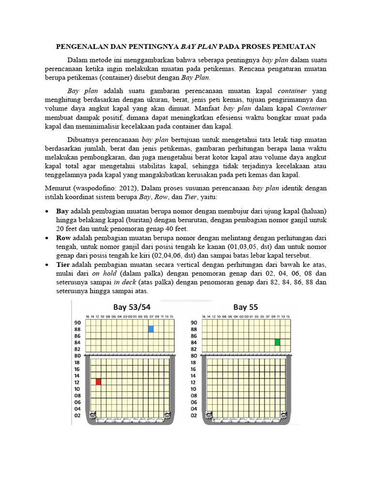 Pengenalan Dan Pentignya Bay Plan Pada Proses Pemuatan | PDF