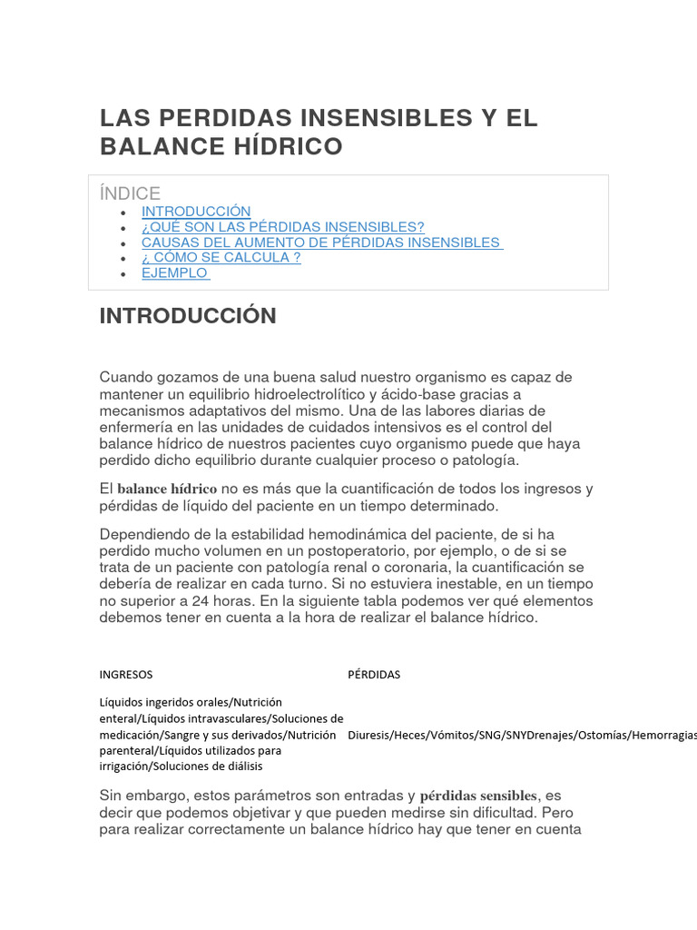 PÉRDIDAS INSENSIBLES FÓRMULA | PDF | Evaporación | Convección