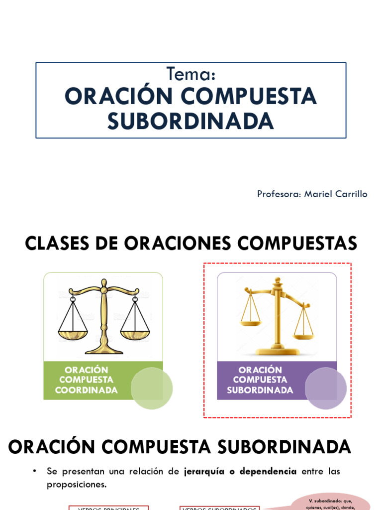 ORACIÓN COMPUESTA SUBORDINADA | PDF | Verbo | Lingüística