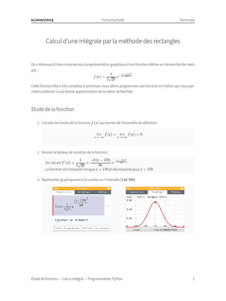 Intégrale par rectangles en Python | PDF | Intégral | Fonction ...