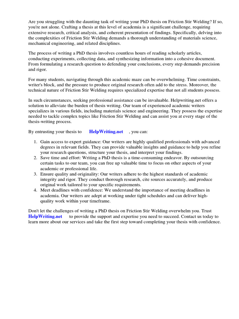 PHD Thesis On Friction Stir Welding | PDF | Welding | Construction