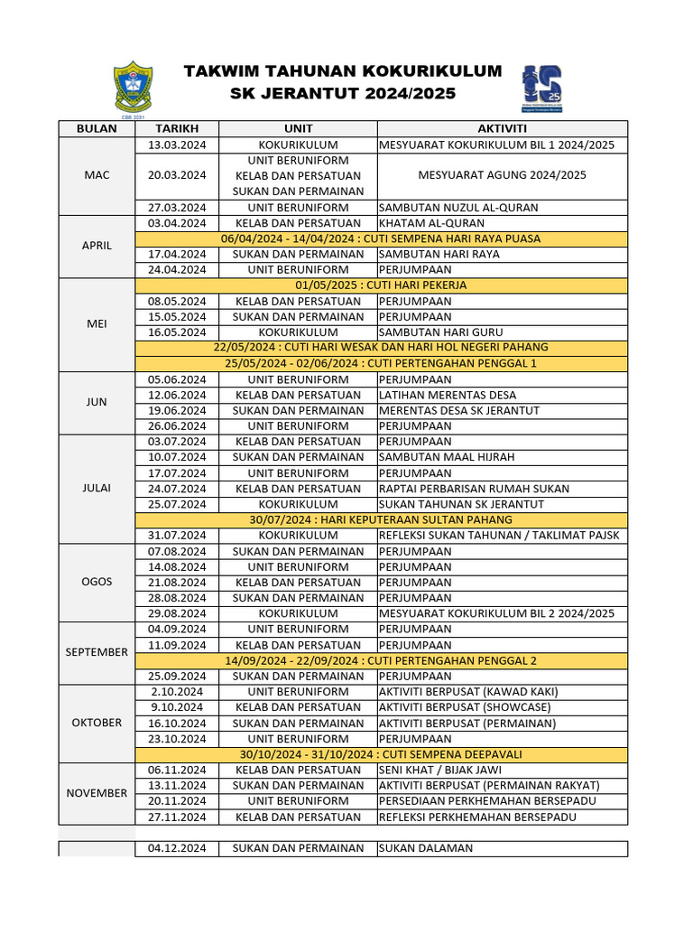Takwim Koko 2024 | PDF
