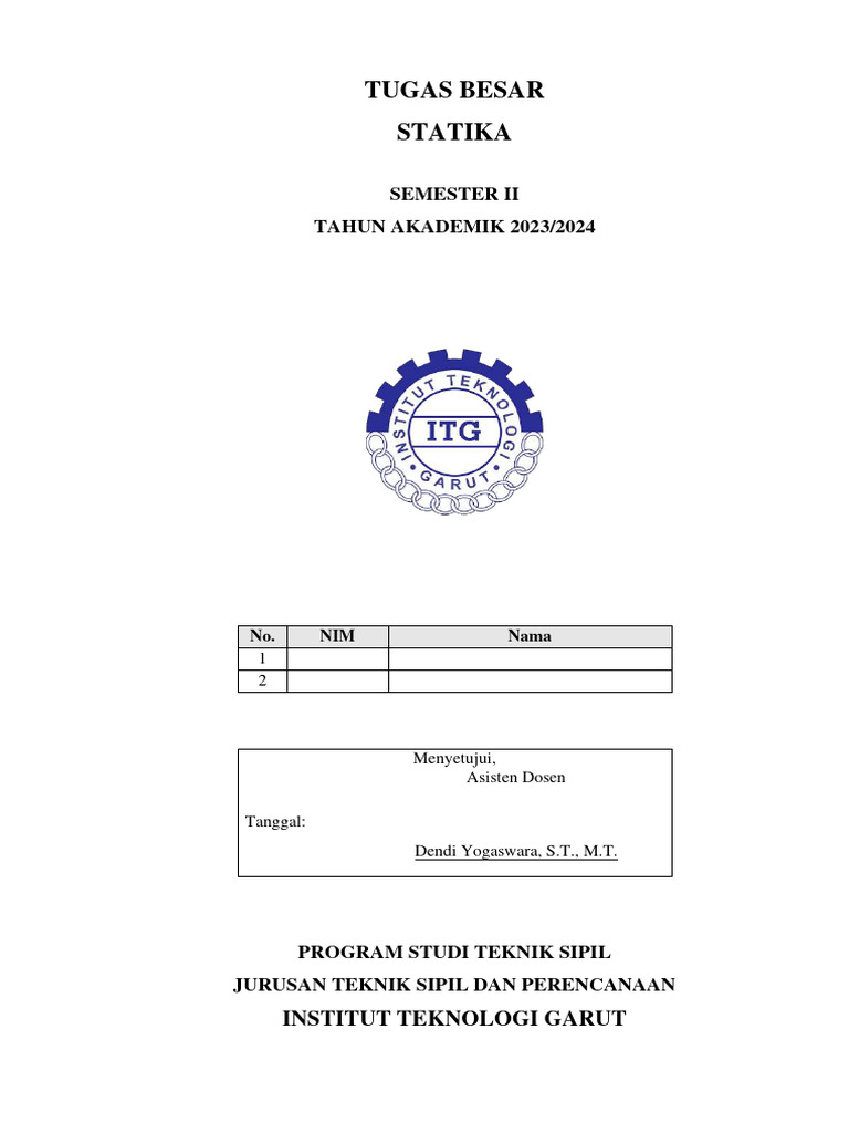 (II) Tugas Besar Statika 23-24 | PDF