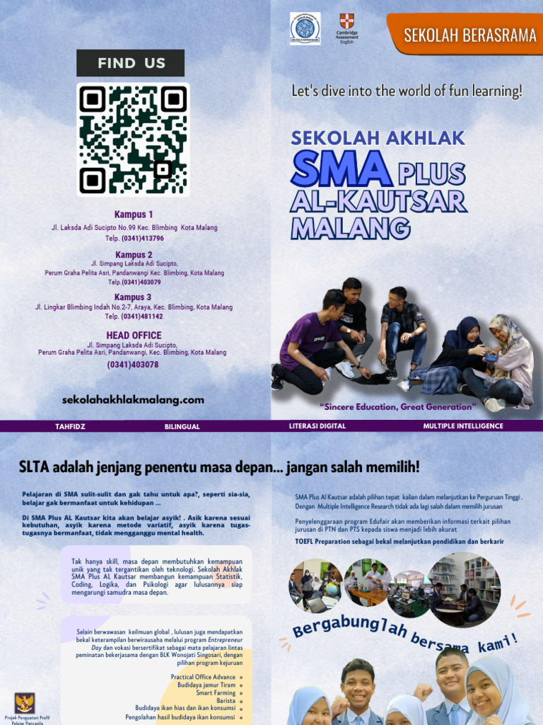 SMA Plus Al Kautsar Malang: Pendidikan Asyik dan Berdaya Saing | PDF
