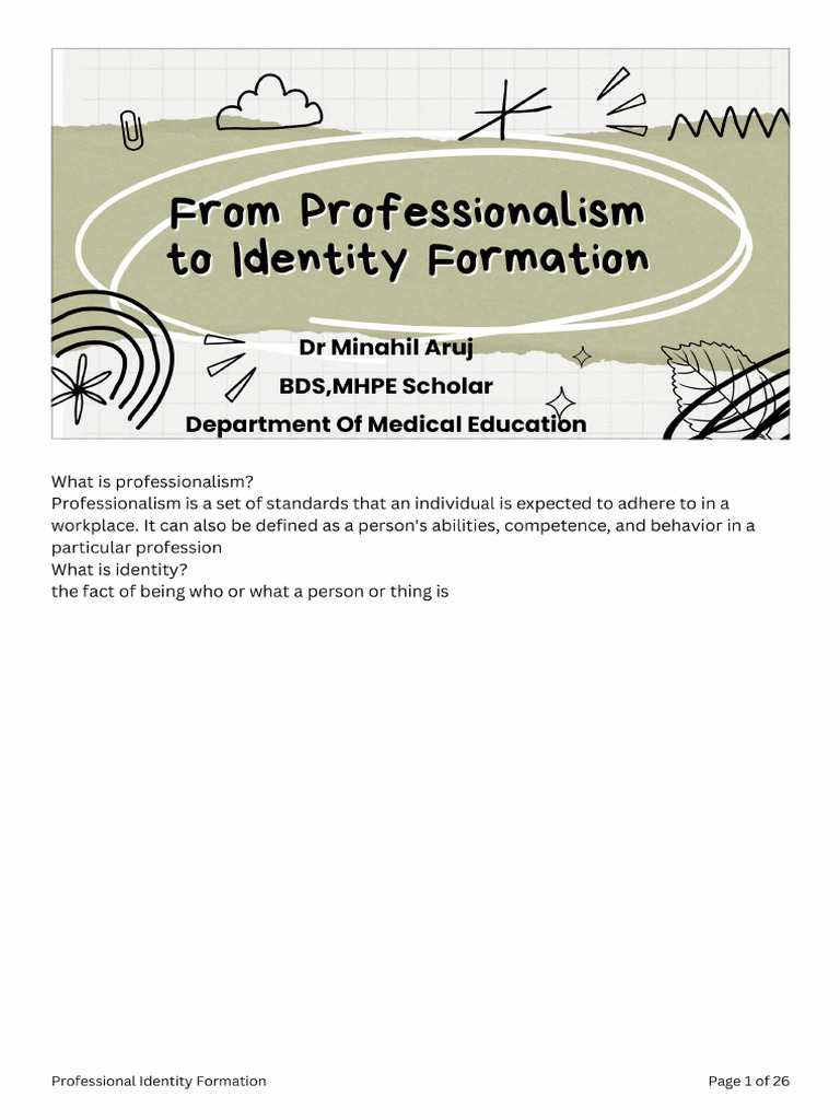 Professional Identity Formation | PDF
