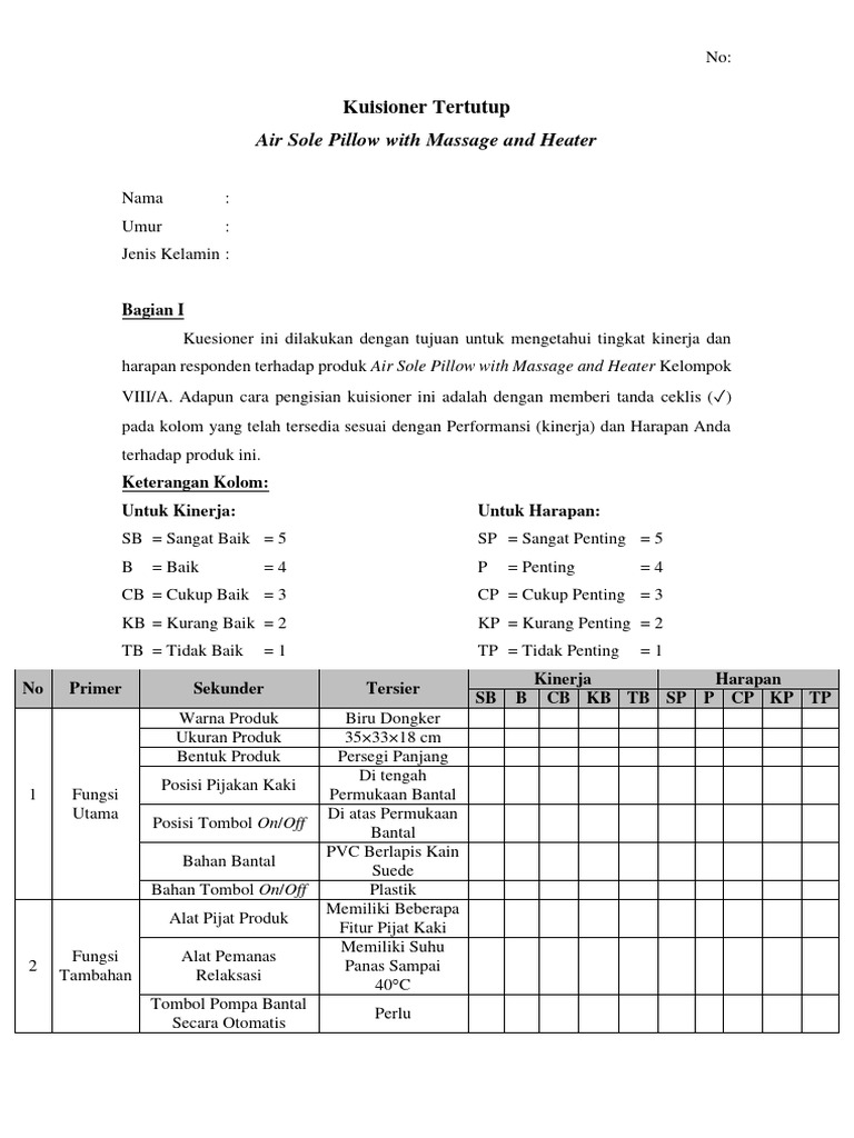 KEL 8 - Kuisioner Tertutup | PDF