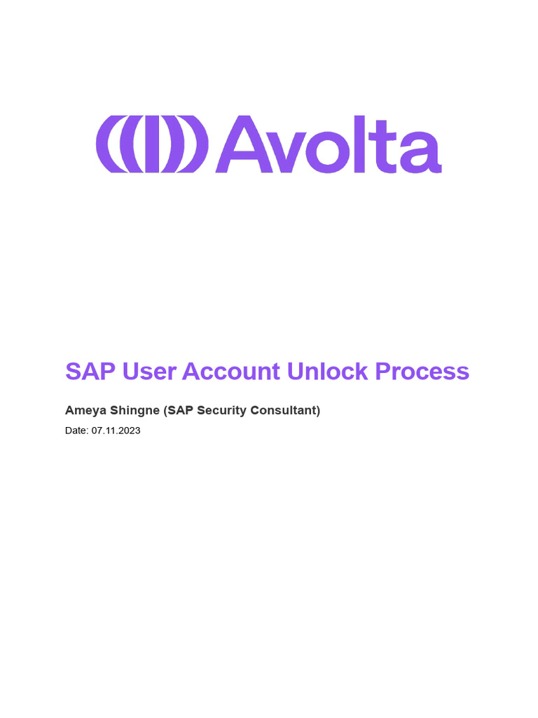 SAP User Account Unlock Process | PDF | Password | Login