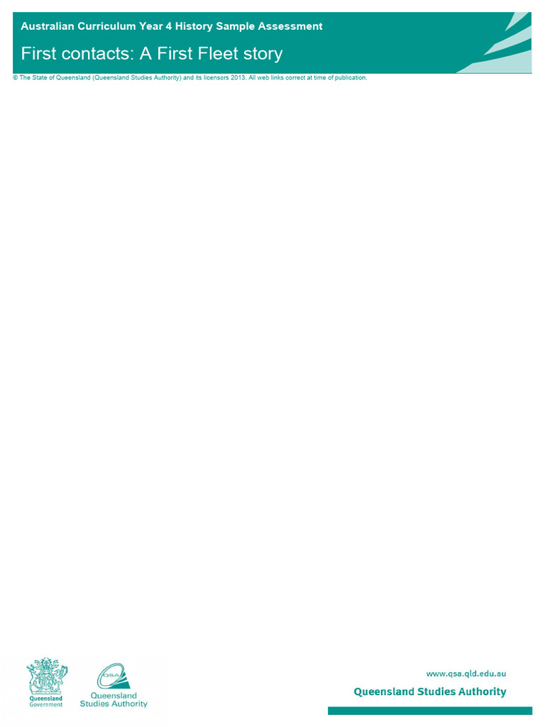 First Contacts - A First Fleet Story - Teacher Guidelines | PDF ...