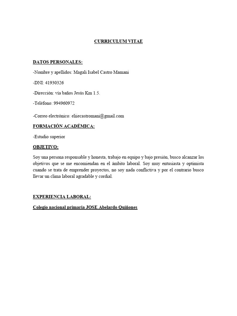 Curriculum Vitae Laura | PDF | Crecimiento personal y profesional