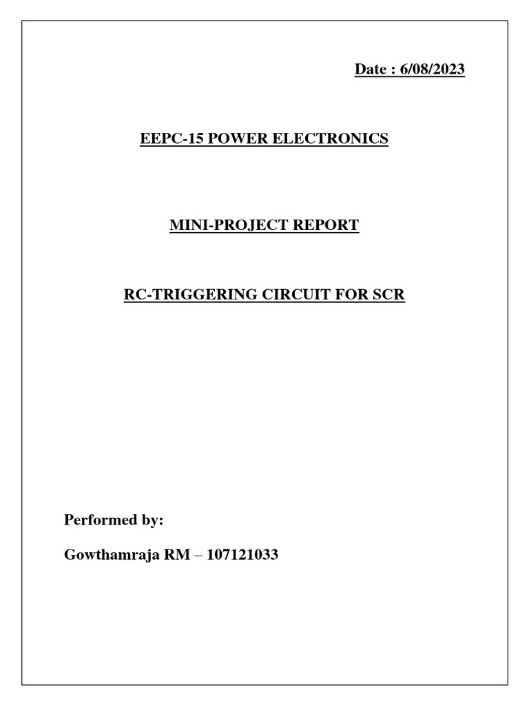PE - Mini Project Report | PDF | Capacitor | Electrical Network