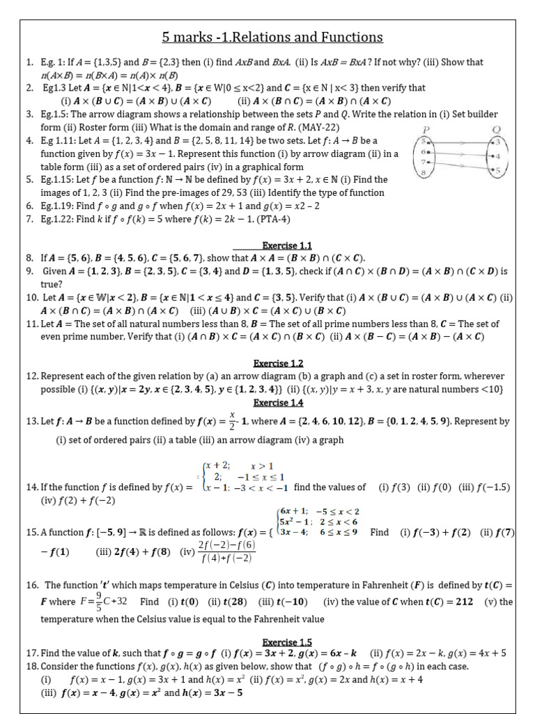 Maths-Important Questions | PDF