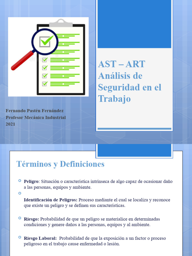 Análisis de Seguridad en el Trabajo AST-ART | PDF | Riesgo | Evaluación ...