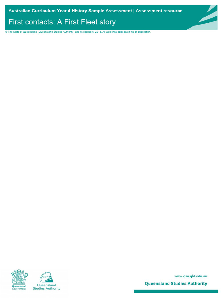 First Contacts - A First Fleet Story - Assessment Resource - Historical ...