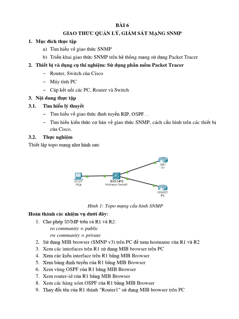 Bai 6 Giao Thuc Quan Ly Mang SNMP | PDF