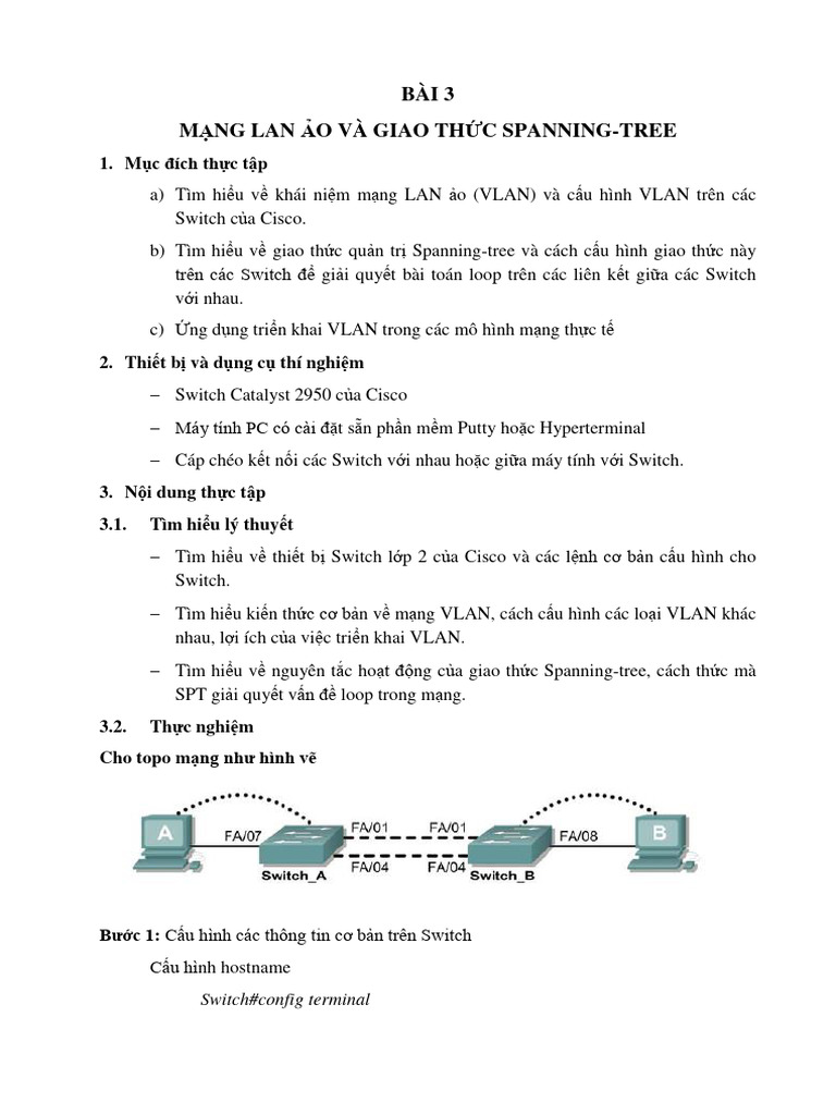 Bai 3 VLAN va Spanning tree | PDF