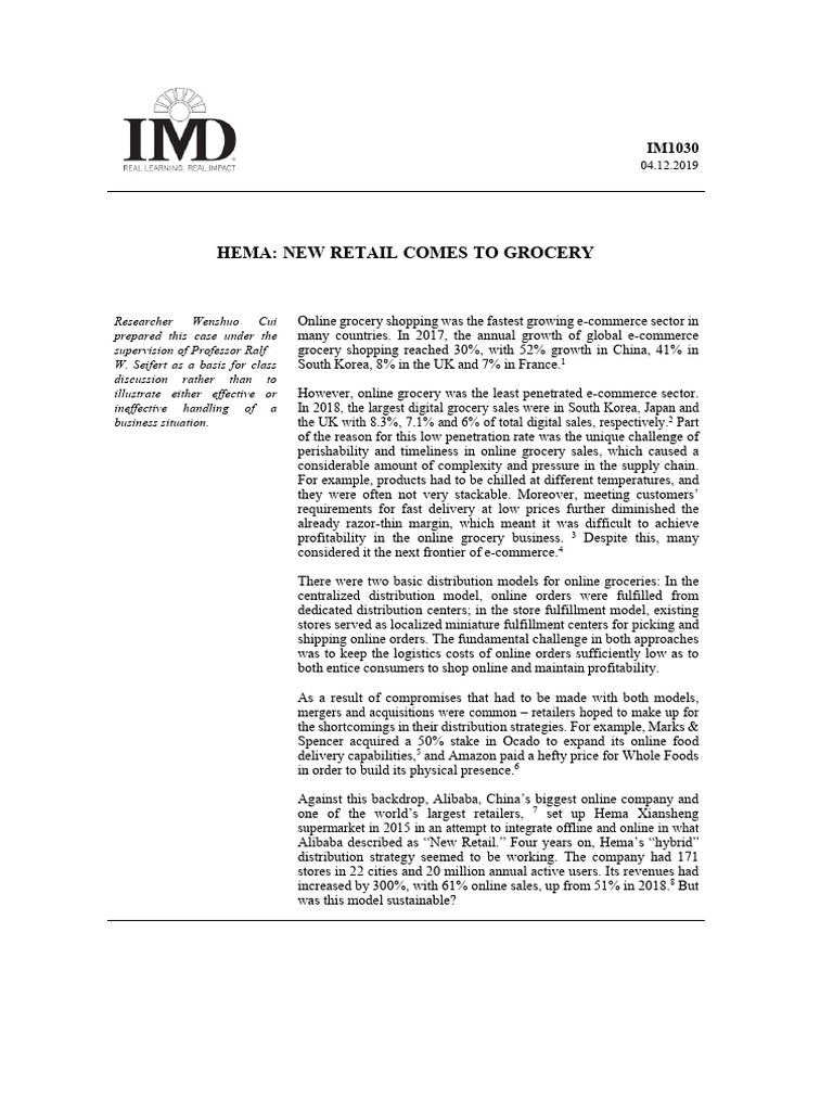 C04-Hema New Retail Comes To Grocery | PDF | Grocery Store | Alibaba Group