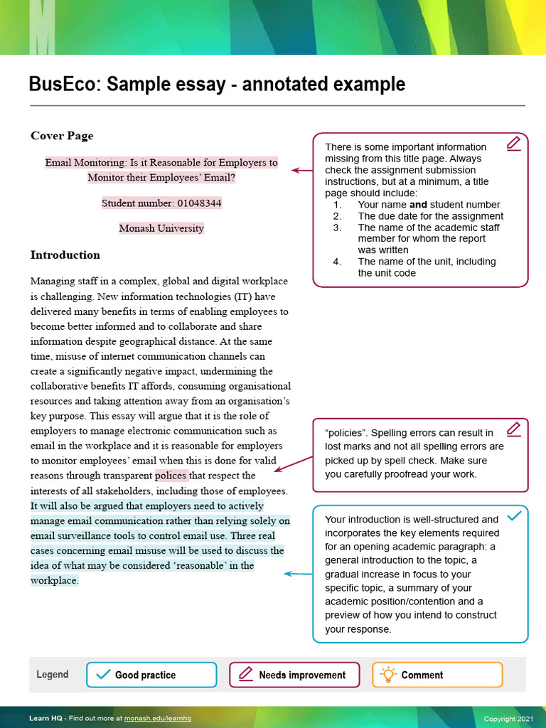 BusEco-Sample-essay-Annotated-example-PDF-2 | PDF | Employment ...