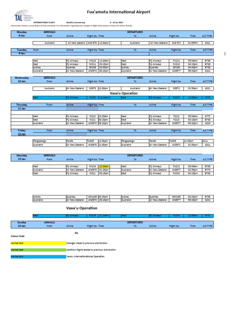 08 - 14 Jan 2024 Wfs 1st Revised | PDF | Civil Aviation | Airlines