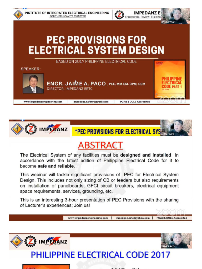 PEC Provisions For Electrical Design | PDF