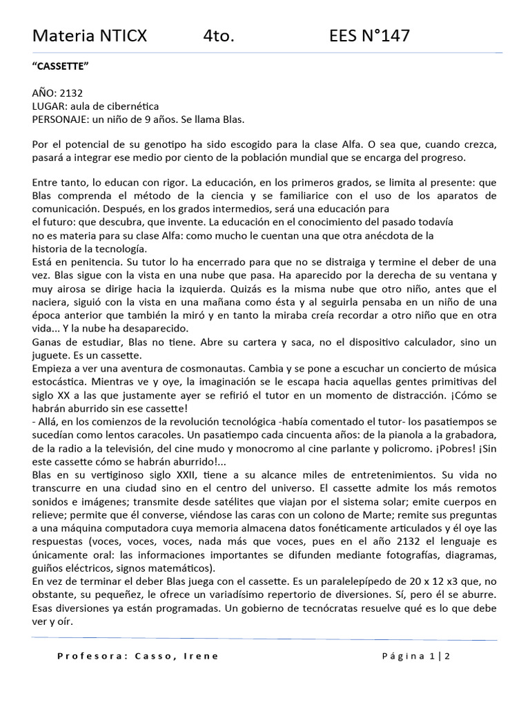 Cuento NTICX 4TO | PDF