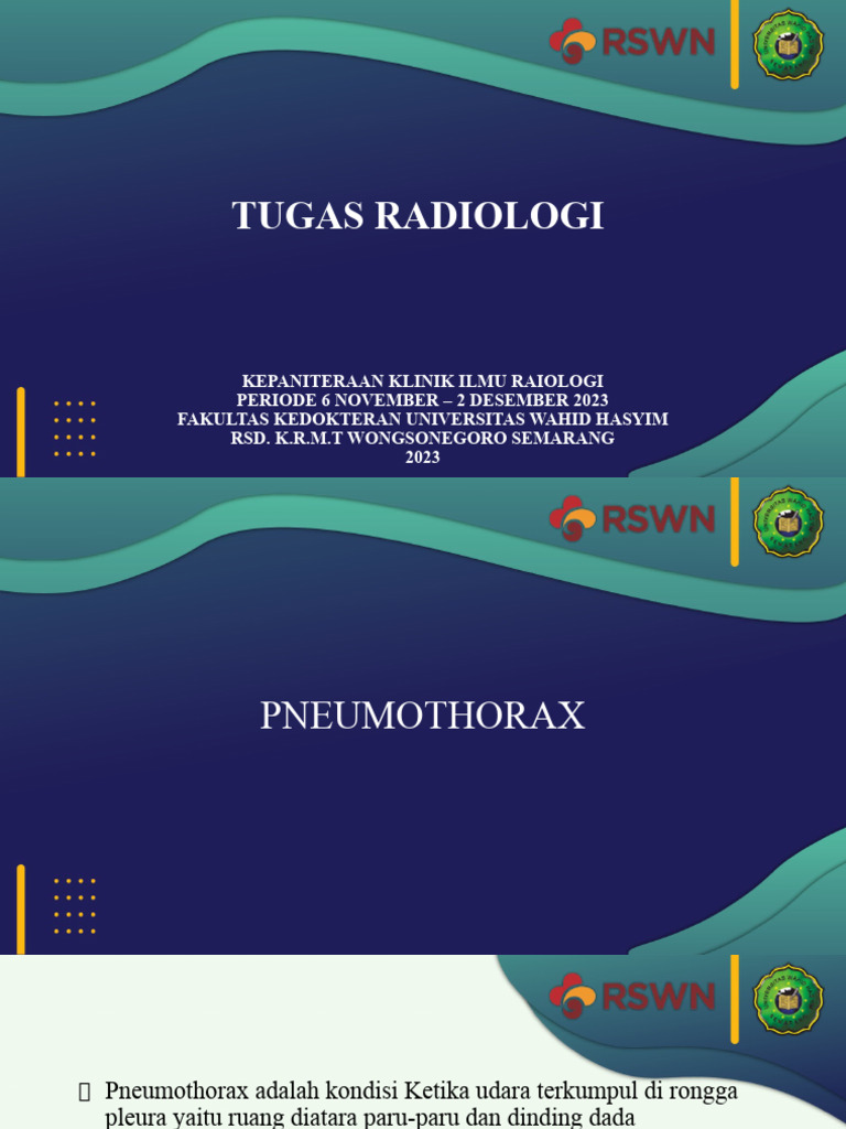 Gambaran Radiologi Pneumothorax | PDF