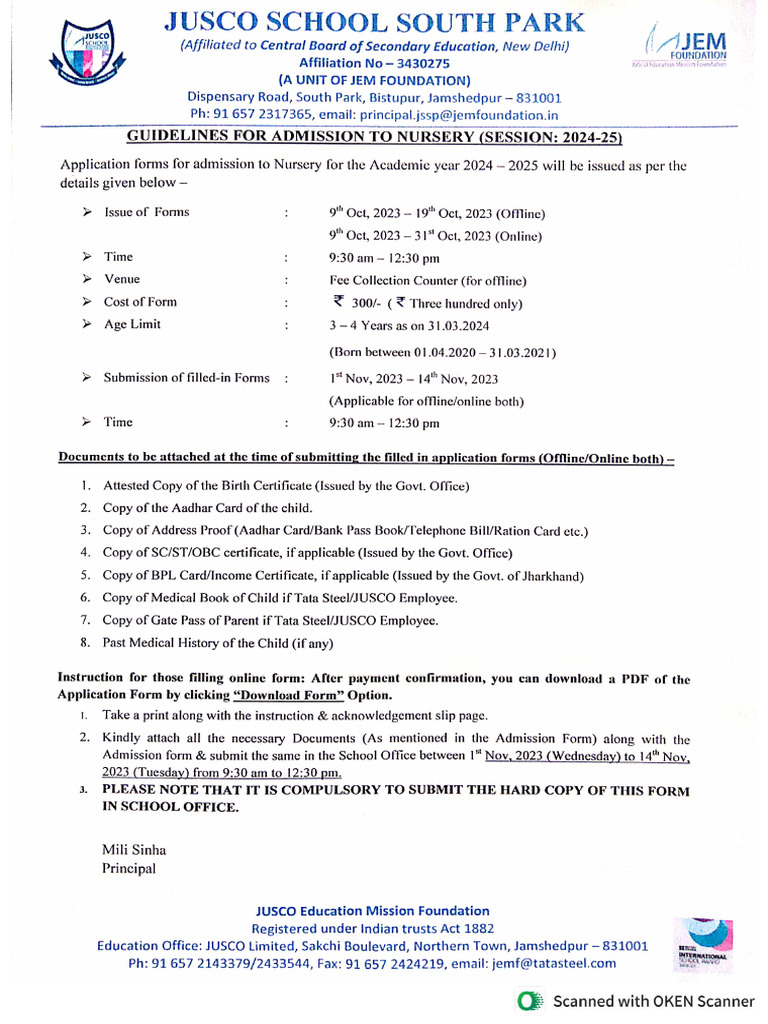 Guidelines for Nursery Admission 2024-25 | PDF