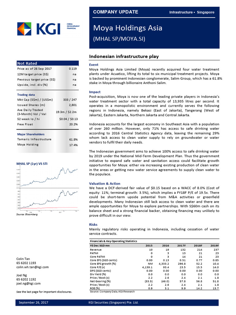 Moya Hldgs Asia - Company Update - Not Rated - KGI Securities 170926 | PDF | Expense | Current ...