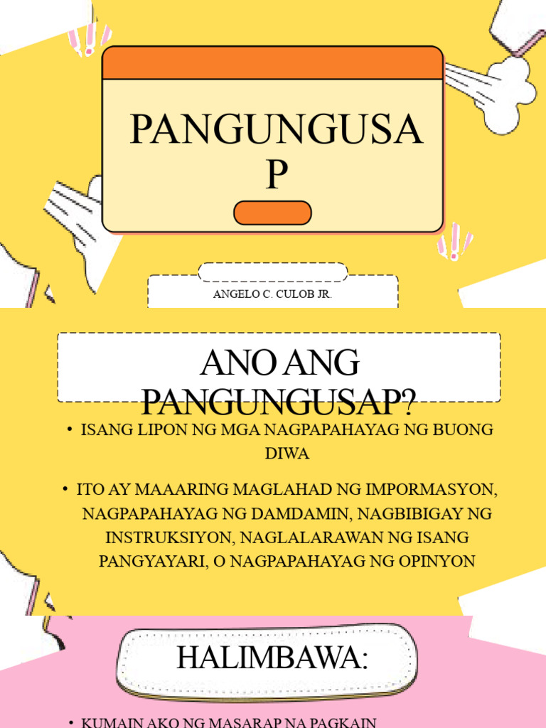 Mga Pangungusap | PDF
