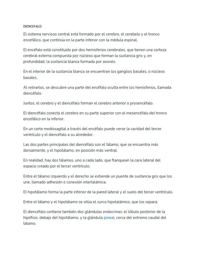 Dien Cefalo | PDF | Glándula pituitaria | Hipotálamo