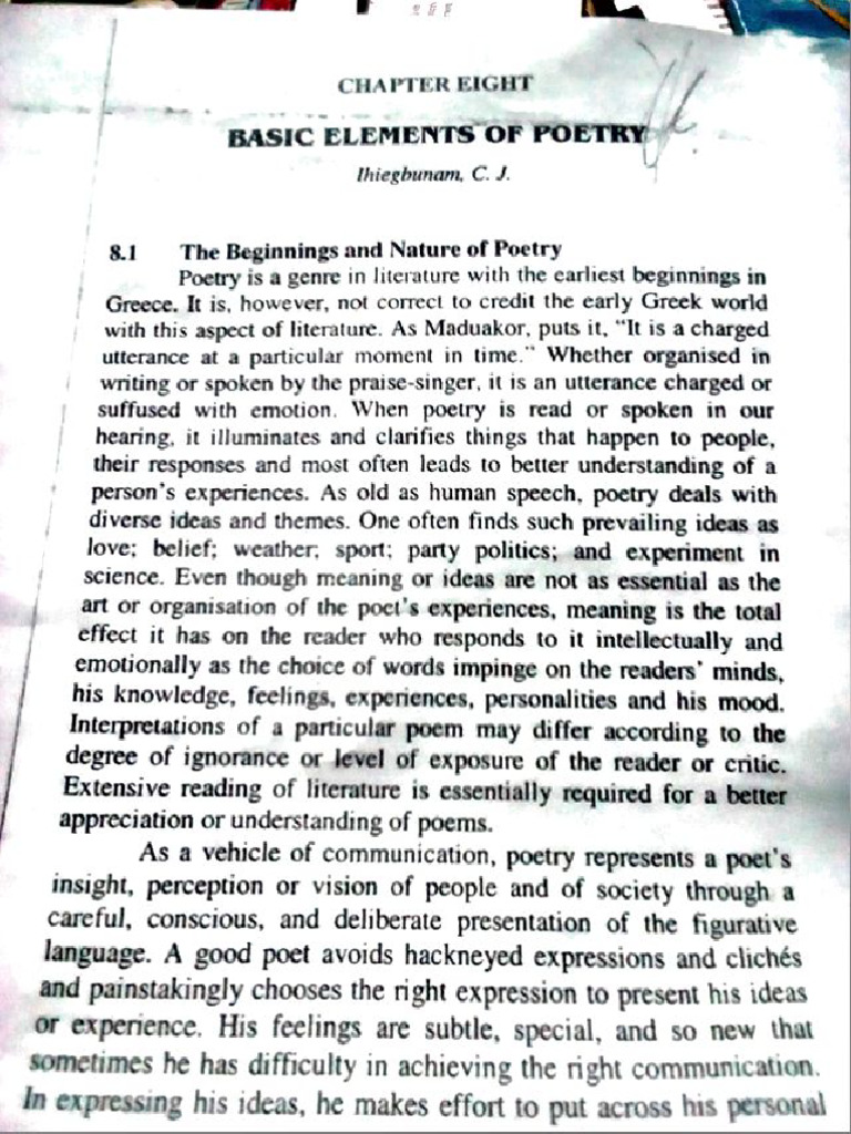 Basic Elements of Poetry | PDF