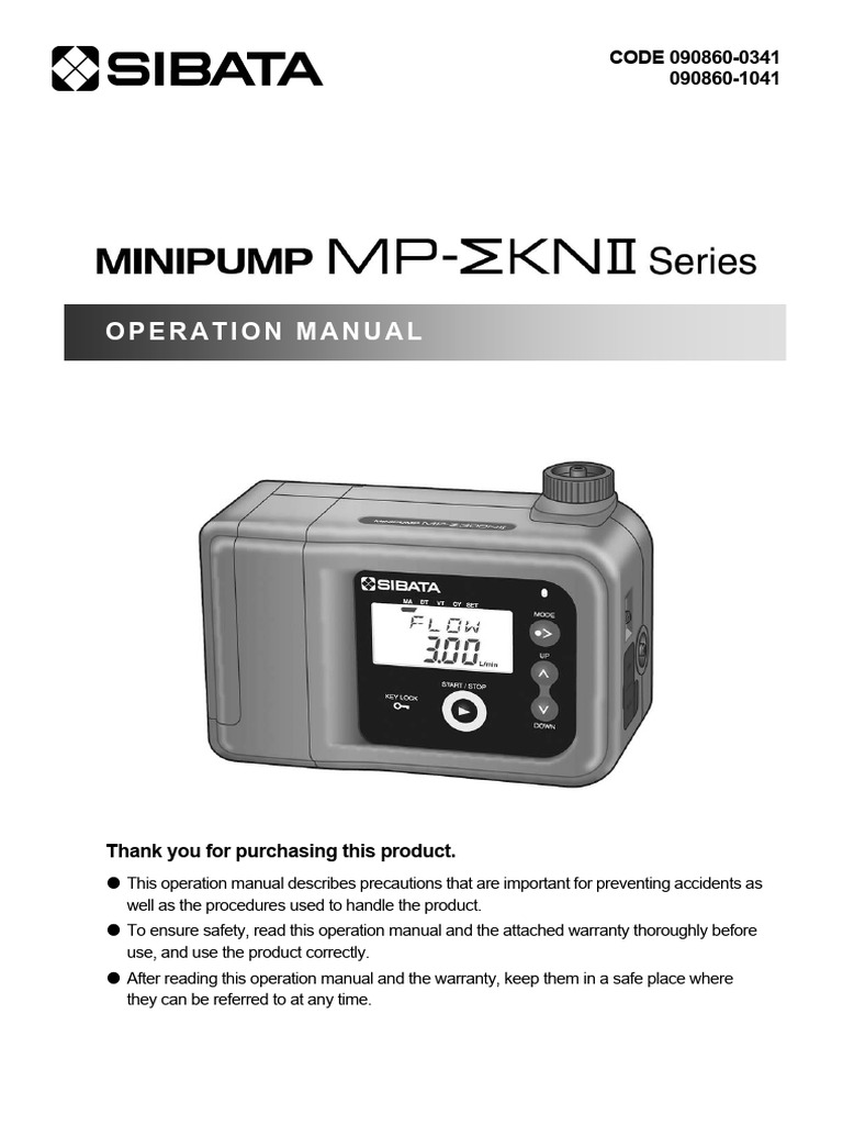 Máy Sibata Minipump Mpeknii Series | PDF | Battery Charger | Flow Measurement