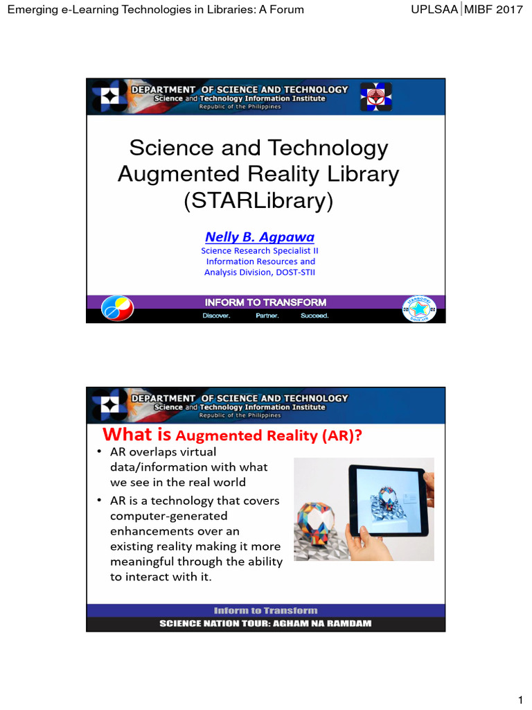 STARLibrary_NAgpawa | PDF | Augmented Reality | Educational Technology
