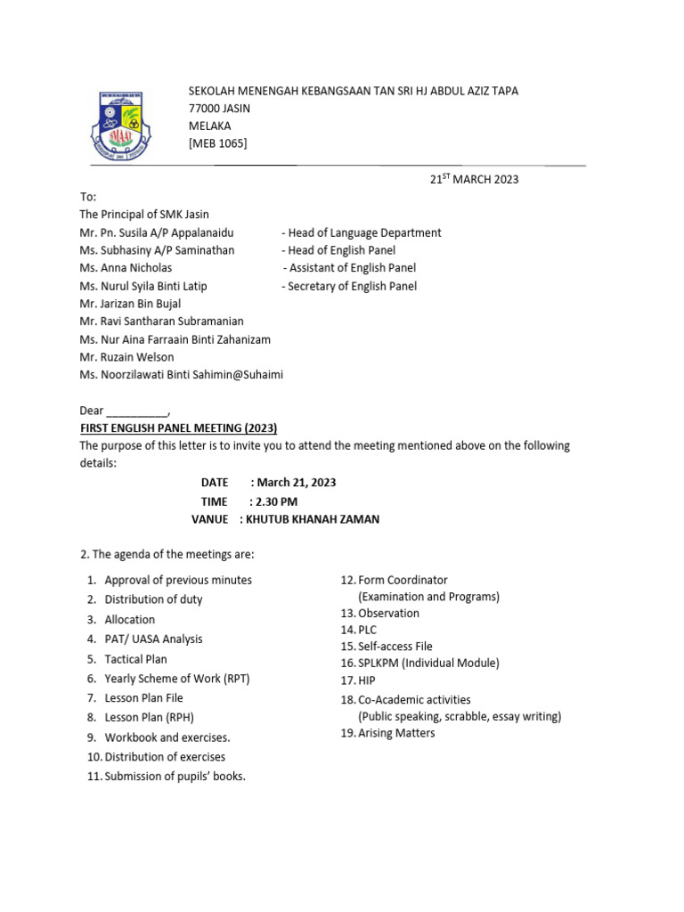 Calling Letter 1 2023 | PDF