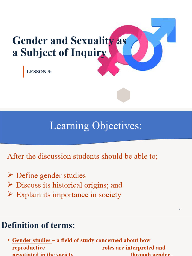 Gender and Sexuality As A Subject of Inquiry | PDF | Gender | Gender Studies