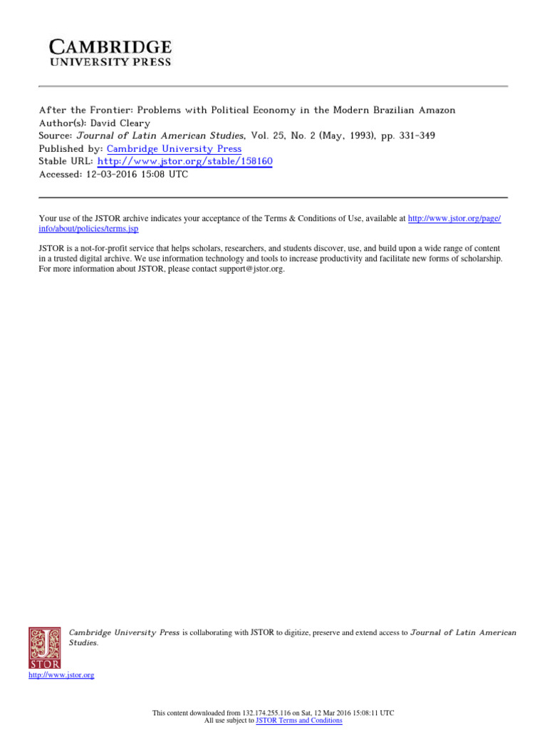 After The Frontier | PDF | Amazon Rainforest | Capitalism