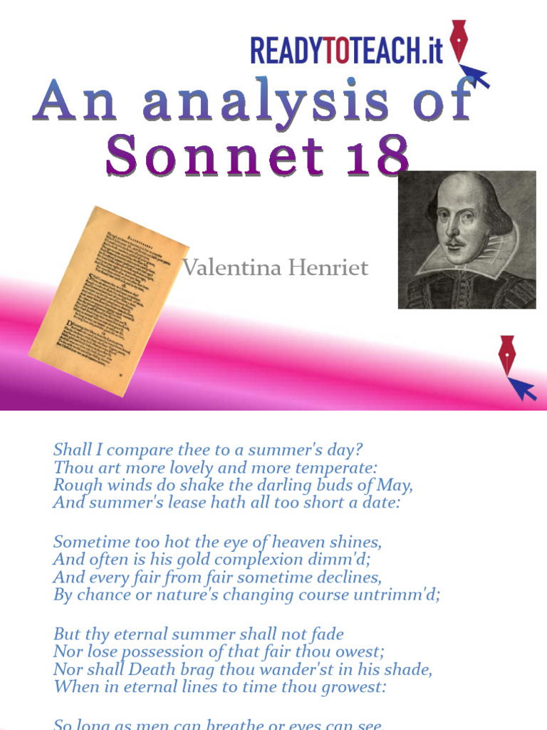 Shakespeare Sonnet18 Henriet | PDF | Shakespeare's Sonnets | Metre (Poetry)