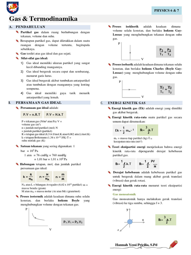 Gas dan Termodinamika Kelas 11 | PDF