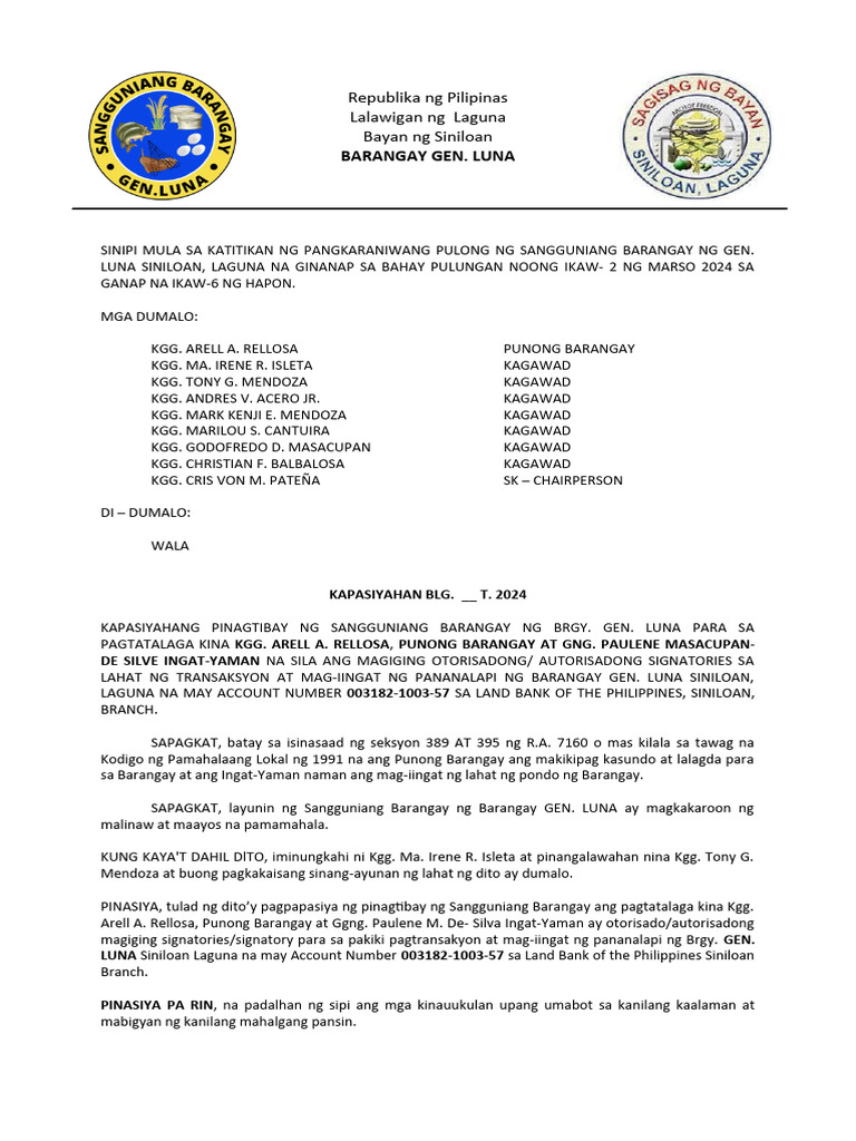 Pau Bank Signatory | PDF