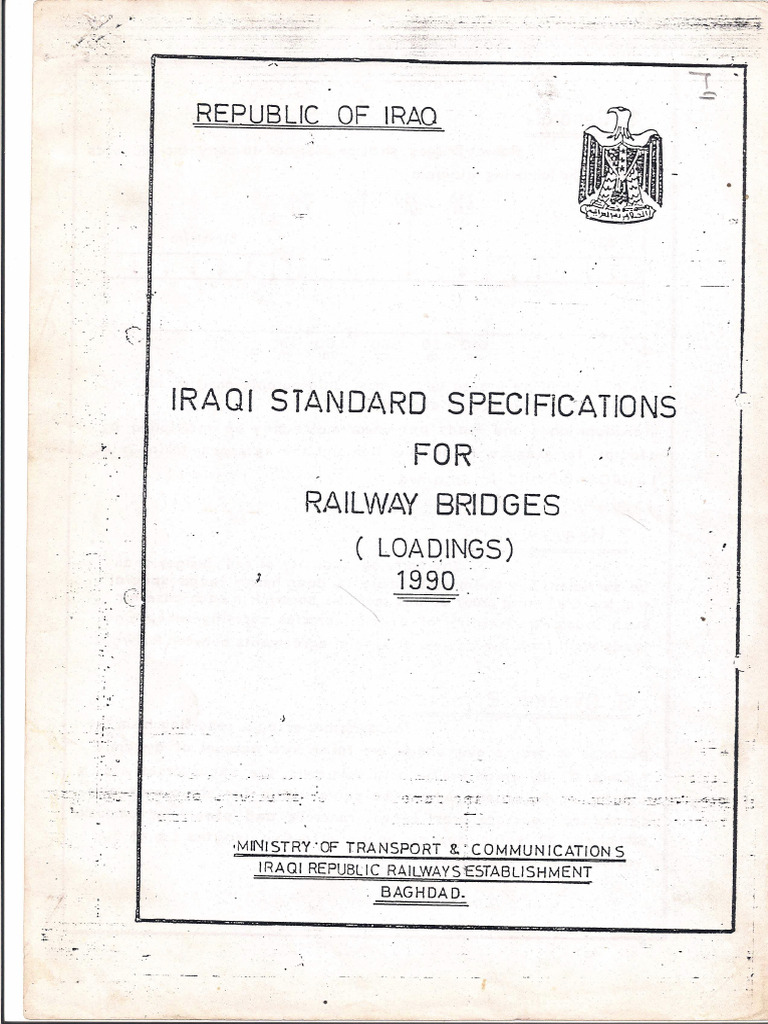Iraqi Standard Specification For Railway Bridges - Loading | PDF